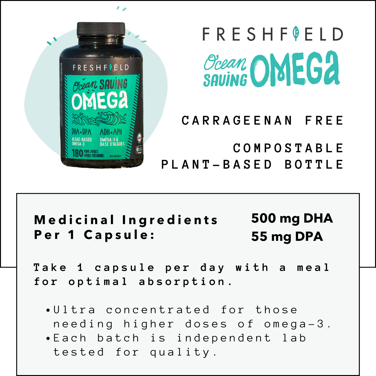 Ocean Saving Omega™ DHA + DPA | Omega-3 Fish Oil Replacement – Freshfield